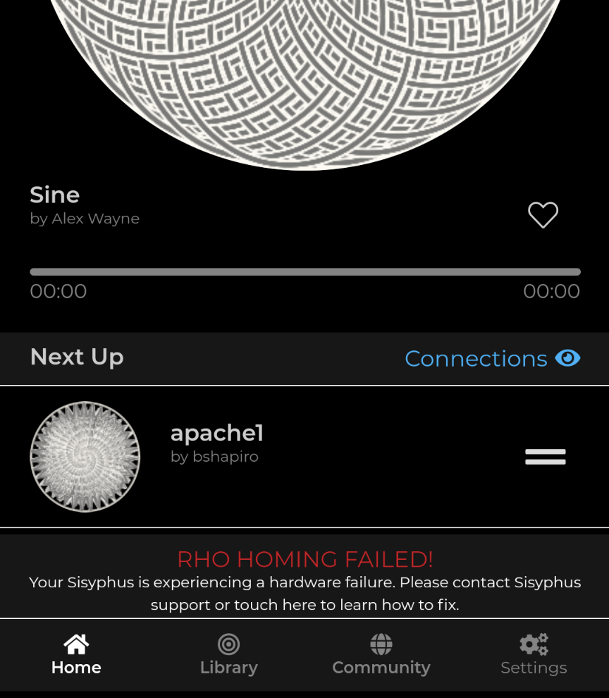 The Sisyphus App is Showing an Error or the Lights are Steadily ...
